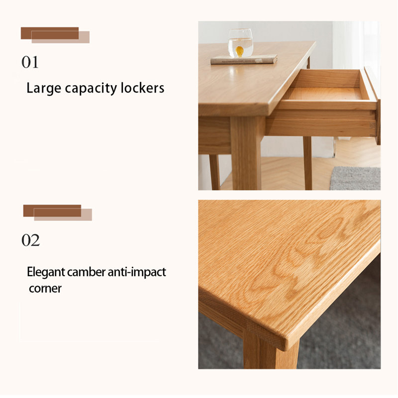 LUZISO Burlywood Rectangular Solid Wood with 1 drawers desk | Wayfair